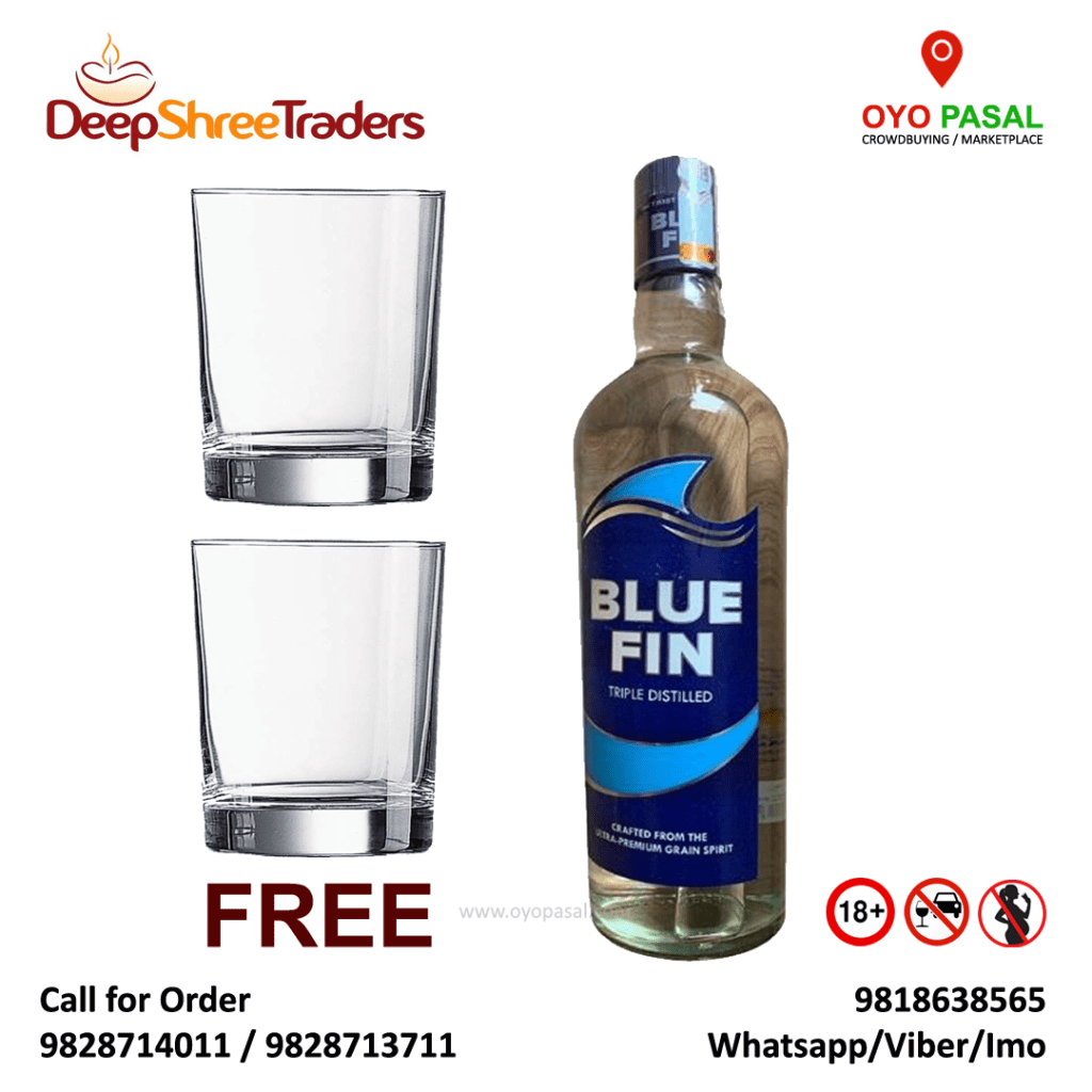 Blue Fin Triple Distilled Vodka + 2 Glass Free – OYO PASAL